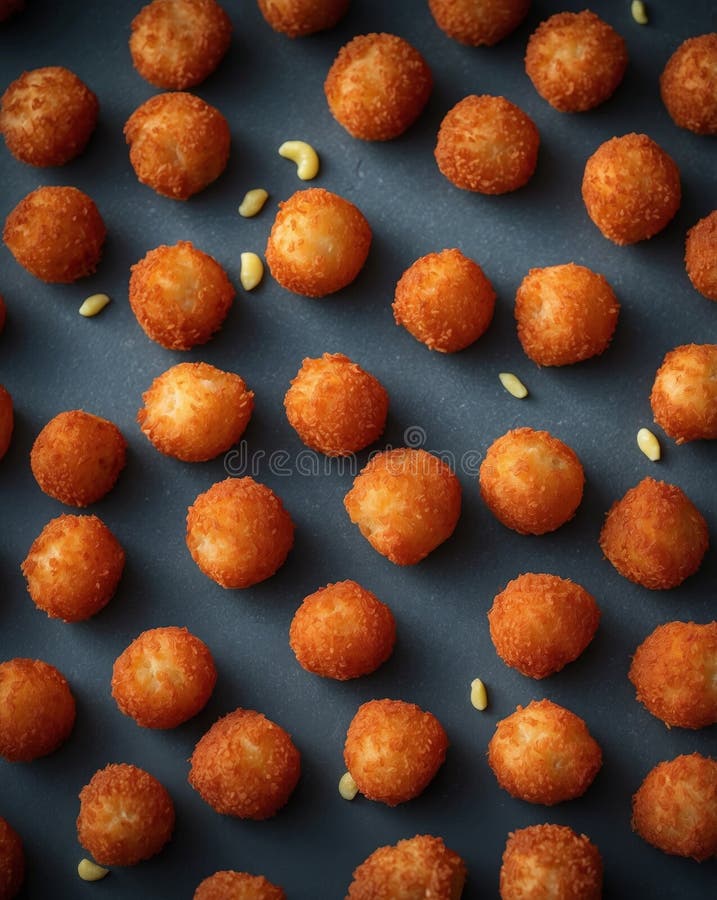 Delicious Crispy Fried Cheese Balls with Tomato Sauce. Stock ...