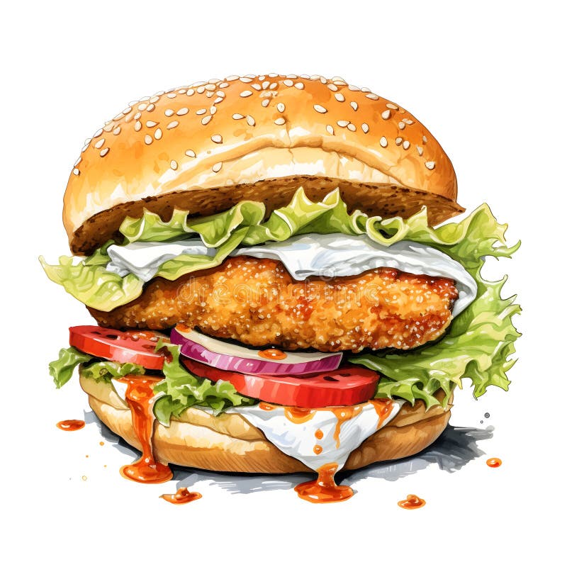 Delicious Crispy Fried Fish Burger on a White Background Stock ...