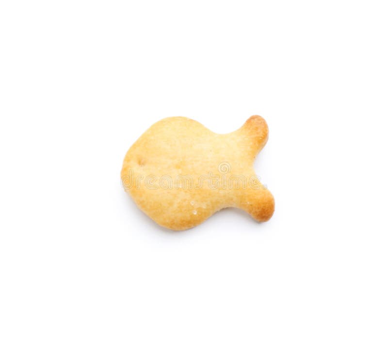 Delicious Crispy Goldfish Cracker Isolated, Top View Stock Image ...