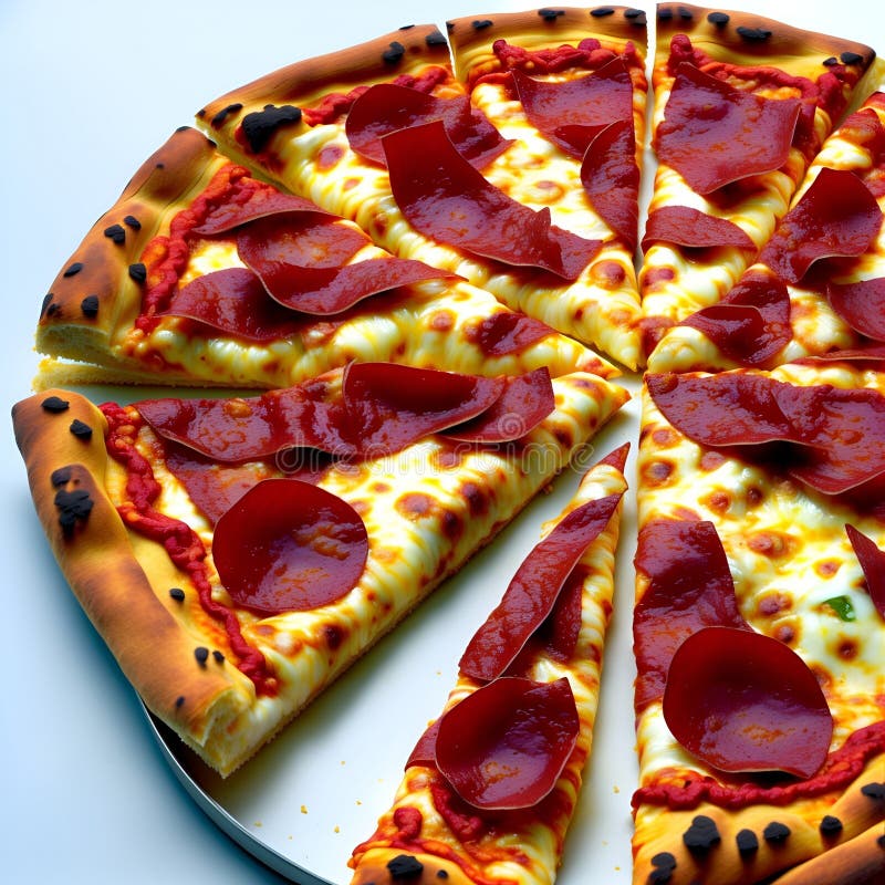 Delicious crispy pizza. stock illustration. Illustration of slice ...