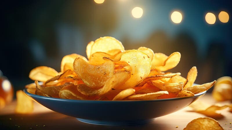 Delicious Crispy Thin Potato Chip - a Mouthwatering Snack AI Generated ...