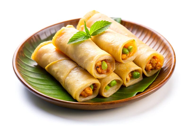 Delicious Crispy Vegetable Spring Rolls, Isolated on White Background ...