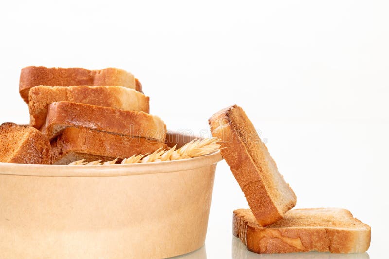 Delicious Crispy White Bread Toast on Elegant White Table Setting Stock ...