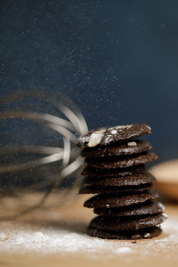 Delicious and Cruchy Chocolate Cookies Stock Image - Image of cuisine ...