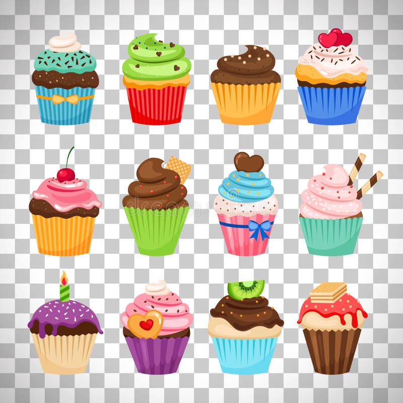 Cupcakes Transparent Background Stock Illustrations – 136 Cupcakes ...