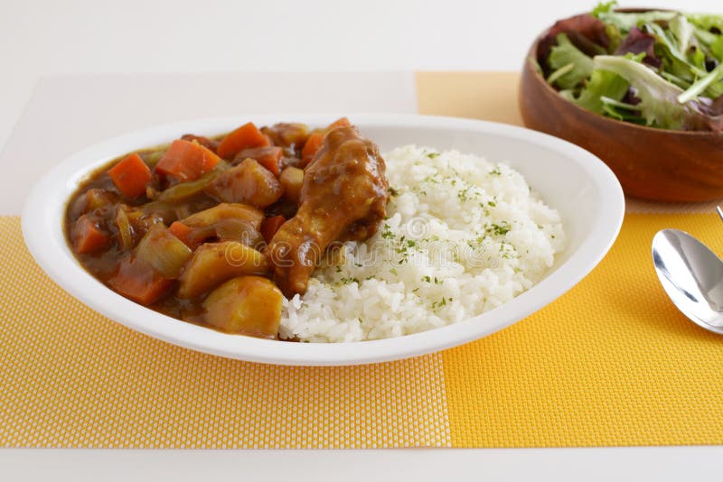 Delicious curry and rice stock image. Image of rice - 115977833