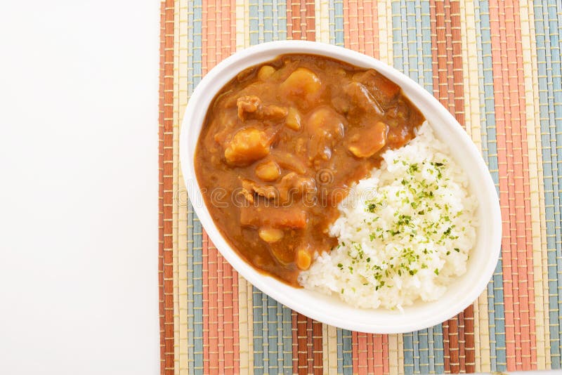 Delicious curry and rice stock image. Image of beauty - 127381693