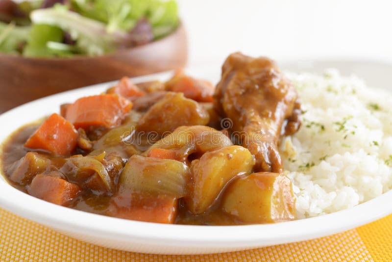 Delicious curry and rice stock photo. Image of home - 130521470