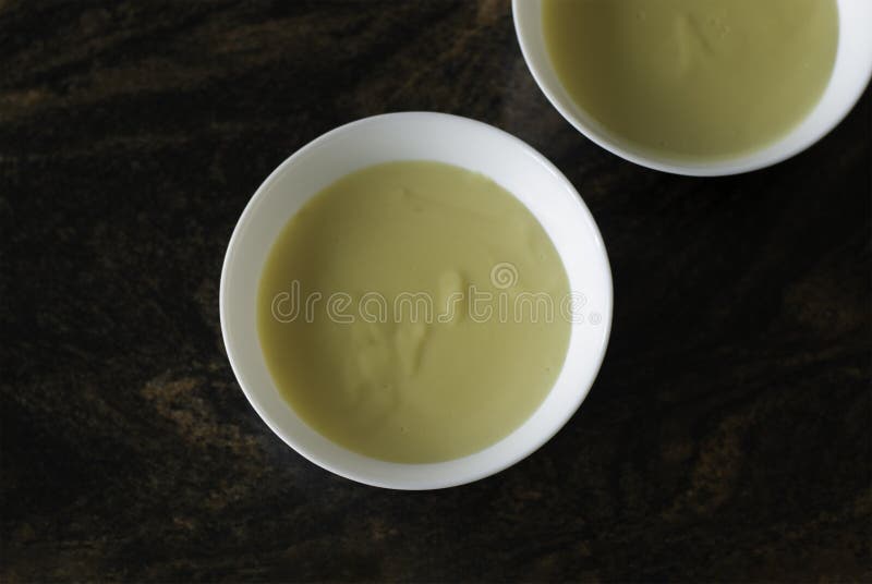 Delicious Custard Bowl with Natural Light Stock Photo - Image of ...