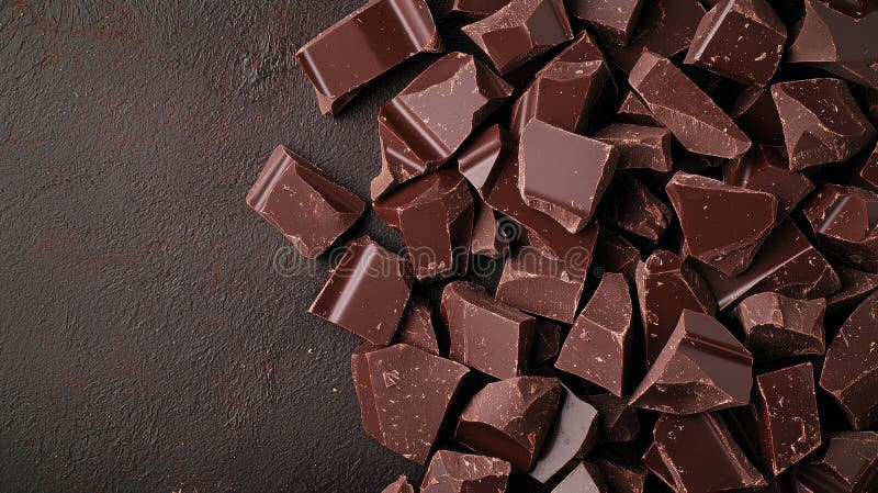 Delicious Dark Chocolate on Black Table, Closeup Stock Illustration ...