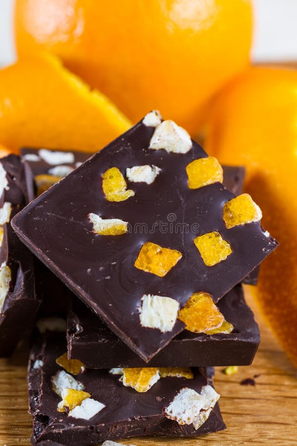 Delicious Dark Chocolate and Orange Stock Photo - Image of fresh, rind ...