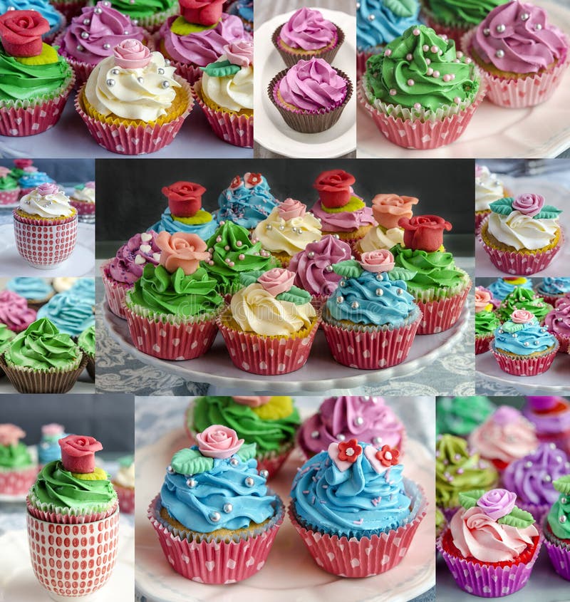 Delicious Decorated Cupcakes Stock Photo - Image of sugarcraft, food ...