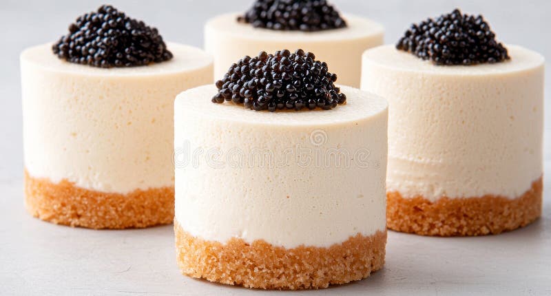 Delicious Dessert with Black Caviar Stock Illustration - Illustration ...