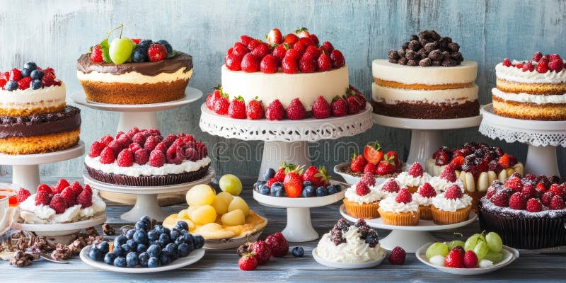 A Delicious Dessert Buffet Featuring a Variety of Cakes, Pastries, and ...