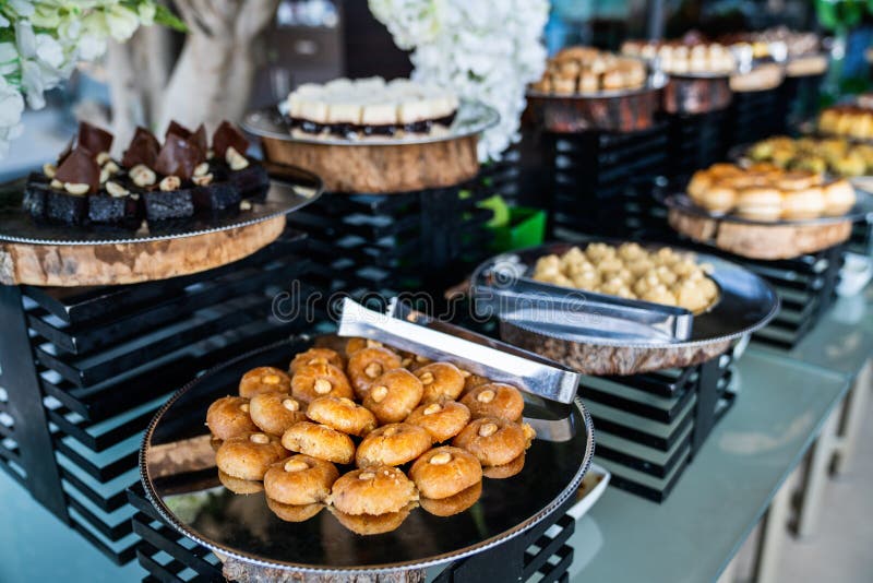 A Delicious Dessert Buffet with Various Sweet Bakery in a Restaurant or ...