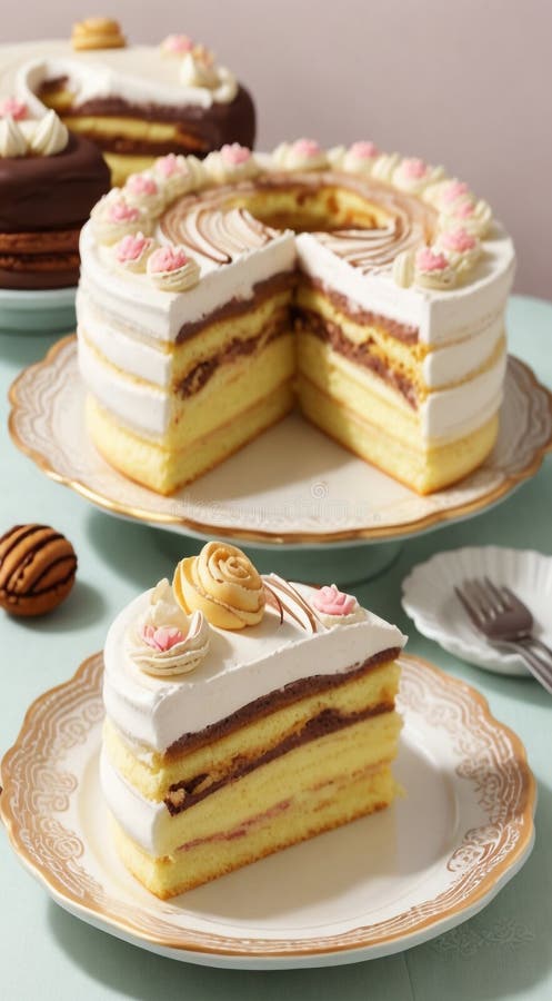 Delicious Dessert on the Table, Dessert on the Plate in Restaurant ...