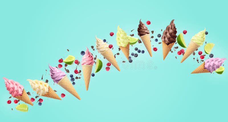 Vanilla Ice Cream Falling Chocolate Pieces Stock Photos - Free ...