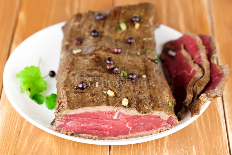 Delicious Dinner of Rare Roast Beef Stock Photo - Image of round, grill ...
