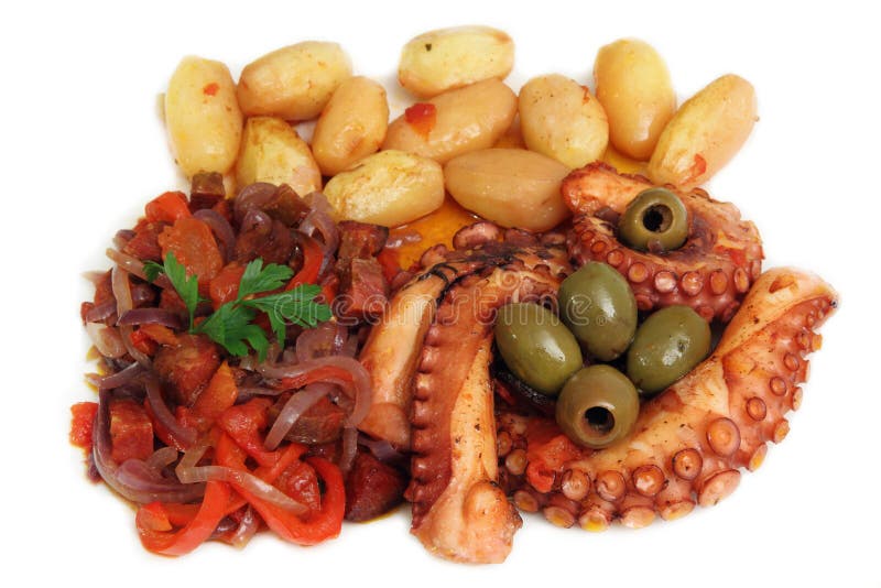 A Delicious Dish of Grilled Octopus Stock Image - Image of lunch ...