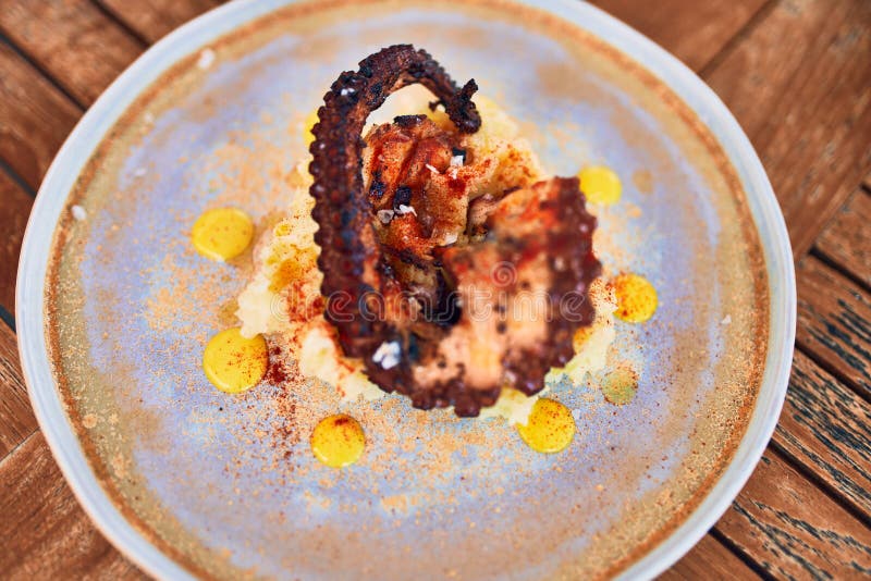 Delicious Dish of Grilled Octopus Seafood Stock Image - Image of ...