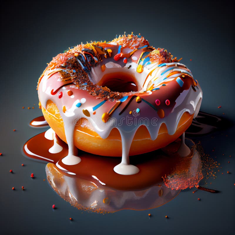 Delicious Donut with Icing on the Table. AI Generated Stock ...