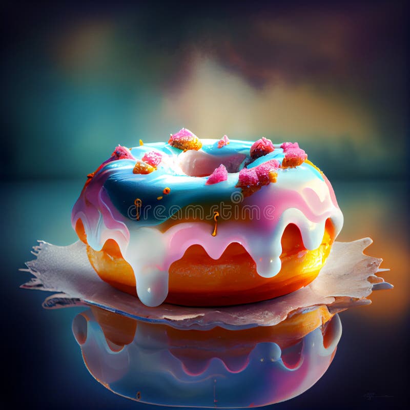 Delicious Donut with Icing on the Table. AI Generated Stock ...