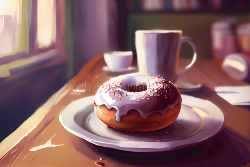 Delicious Donut with Icing on the Table. AI Generated Stock ...