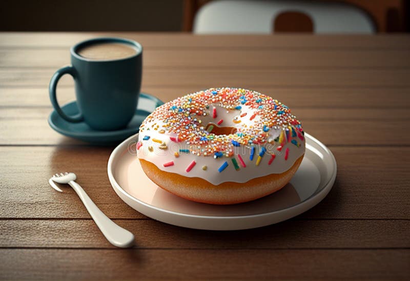 Delicious Donut with Icing on the Table. AI Generated Stock ...