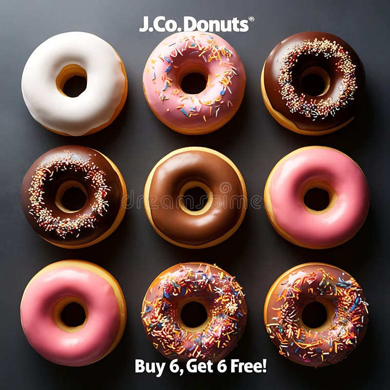 Delicious Donuts Arranged Grid Pattern Stock Photos - Free & Royalty ...