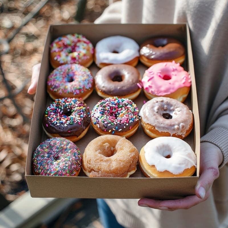 Delicious Donuts in a Box, Perfect for Sharing or Enjoying Alone Stock ...