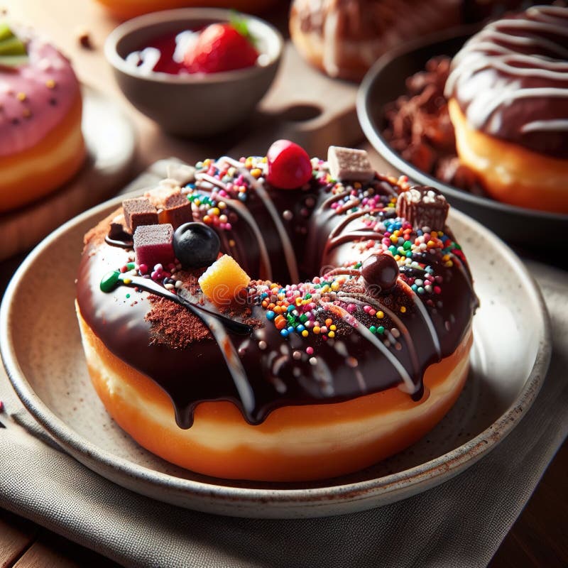 Delicious Donuts for Hanukkah. Generative AI Stock Illustration ...