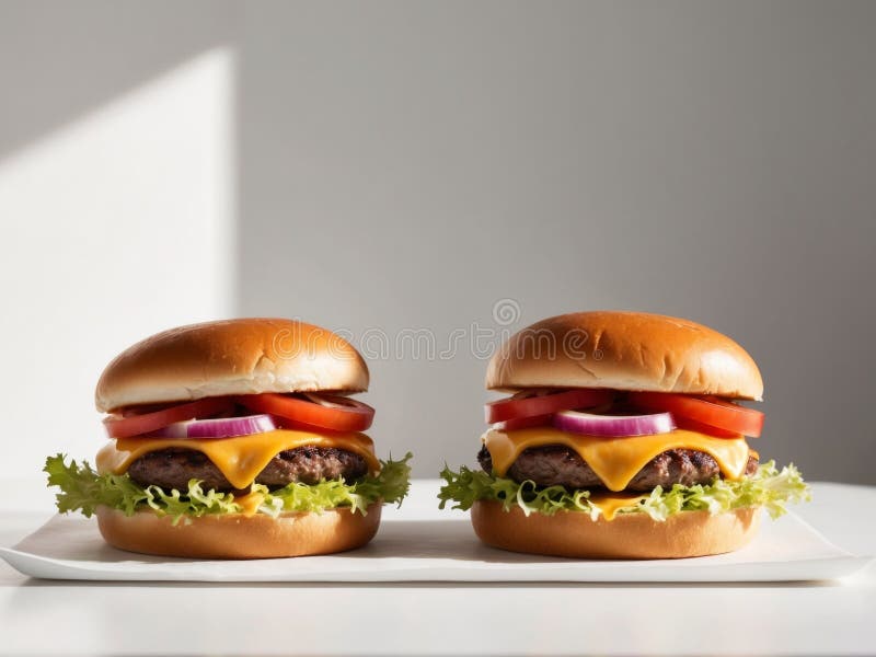 Delicious Double Cheeseburger with Toppings. Stock Illustration ...
