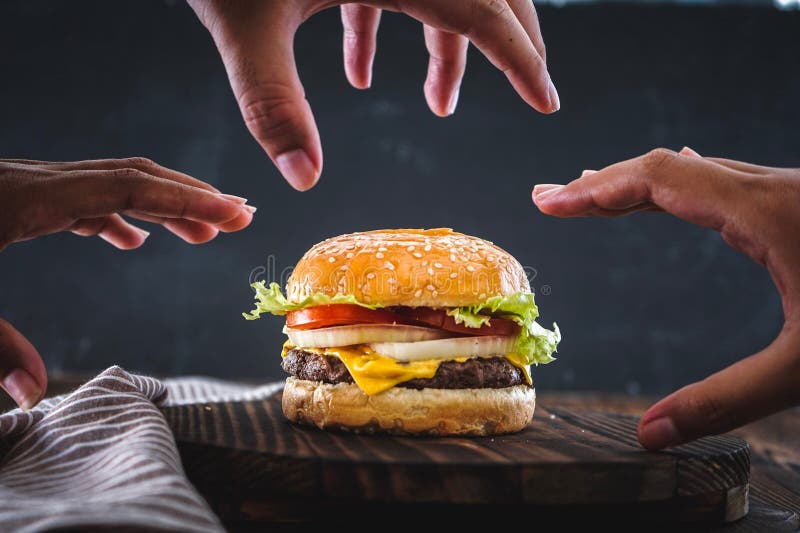 A Delicious Double Decker Burger Editorial Image - Image of delicious ...