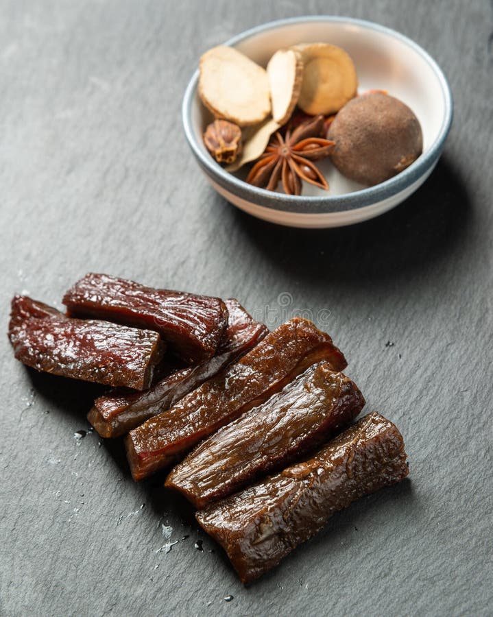 Delicious dried beef stock image. Image of beef, nutrition - 196554525