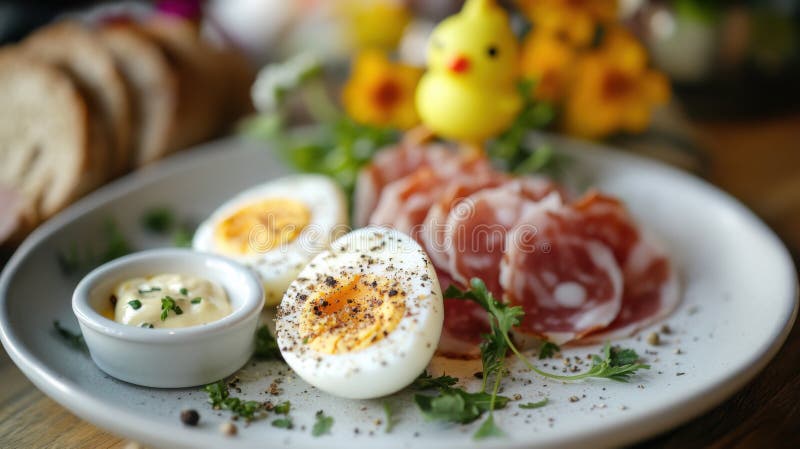 Delicious Easter Brunch Plate. AI Generated Stock Illustration ...