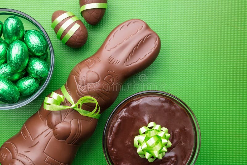 Delicious Easter Chocolate Bunny, Eggs and Sweets Stock Image - Image ...