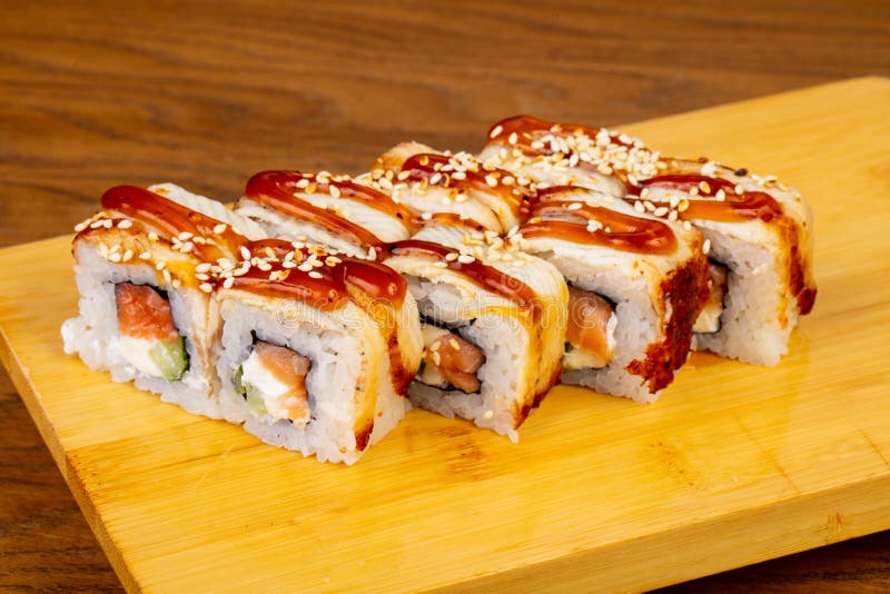 Delicious eel rolls stock image. Image of tempura, seafood - 119107805