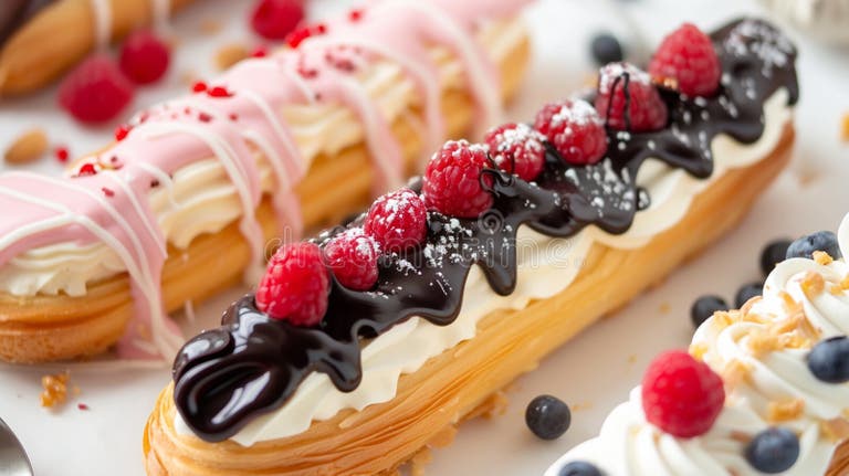 Delicious of Enchanted Eclairs Delight . Generative Ai Stock Image ...