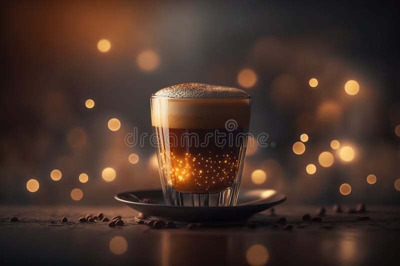 Delicious Espresso Coffee on Plate Stock Illustration - Illustration of ...