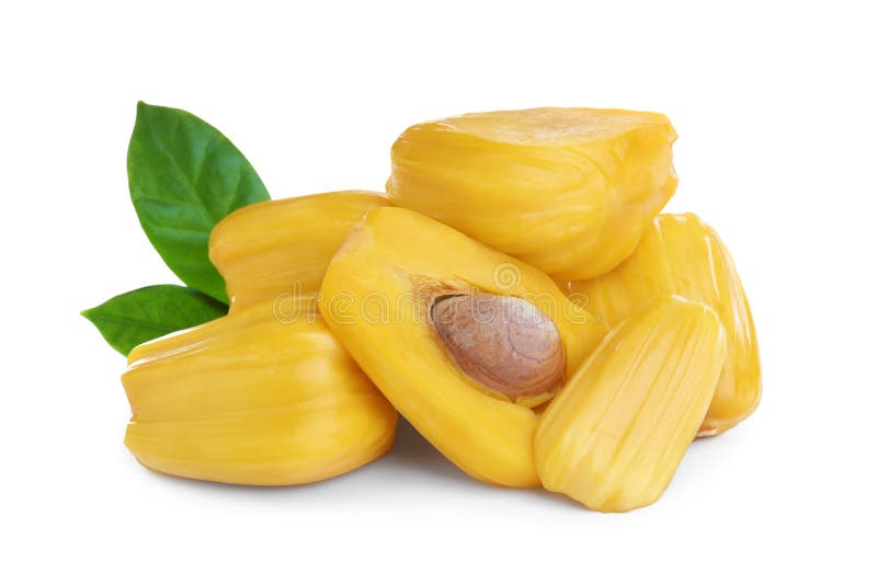 Delicious Exotic Jackfruit Bulbs on White Background Stock Photo ...