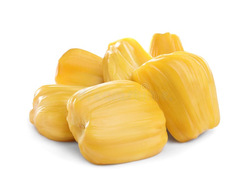 Delicious Exotic Jackfruit Bulbs on White Background Stock Photo ...