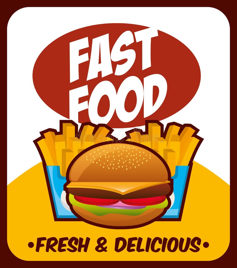 Delicious fast food stock vector. Illustration of hamburger - 59520989