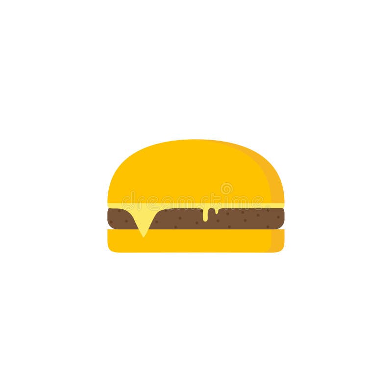 Delicious Fastfood Hamburger Flat Design Burger Vector Illustration ...