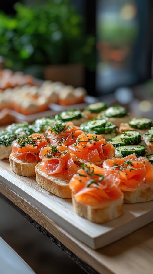 Delicious Finger Food Being Served on White Rectangular Plate Stock ...