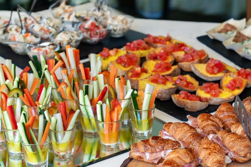 Delicious Finger Foods on a Table for a Catered Event Stock Photo ...