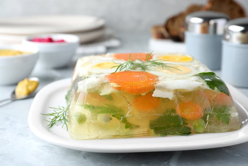 Fish in aspic stock photo. Image of food, dinner, dish - 1218404