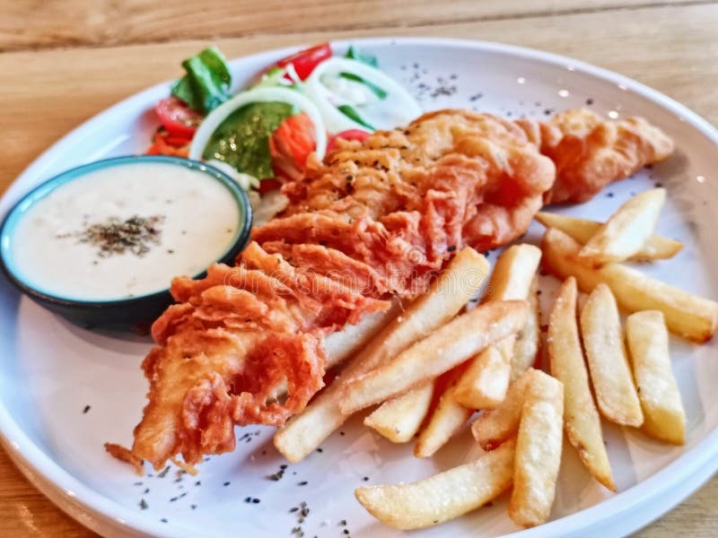 Delicious Fish and chips stock photo. Image of cuisine - 281465396