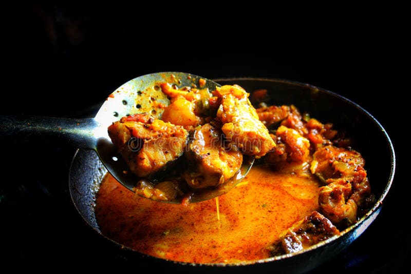 Delicious Fish Curry Cooked in Pan Hd Stock Image - Image of curry ...