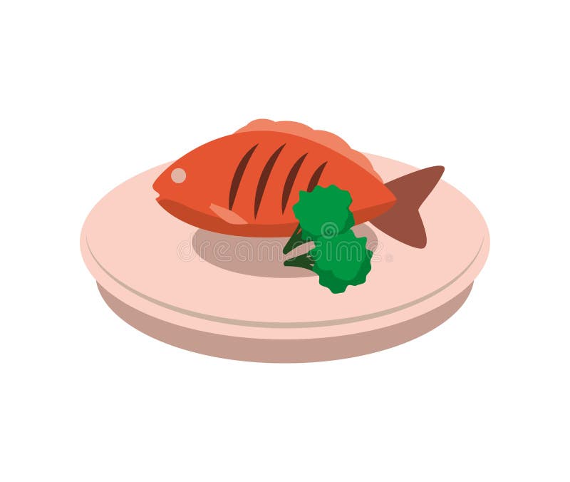 Delicious Fish Meat Seafood Stock Vector - Illustration of protein ...
