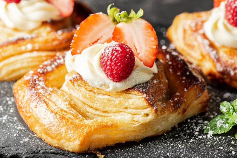 Delicious Flaky Danish Pastry Stock Photo - Image of danishpastry ...